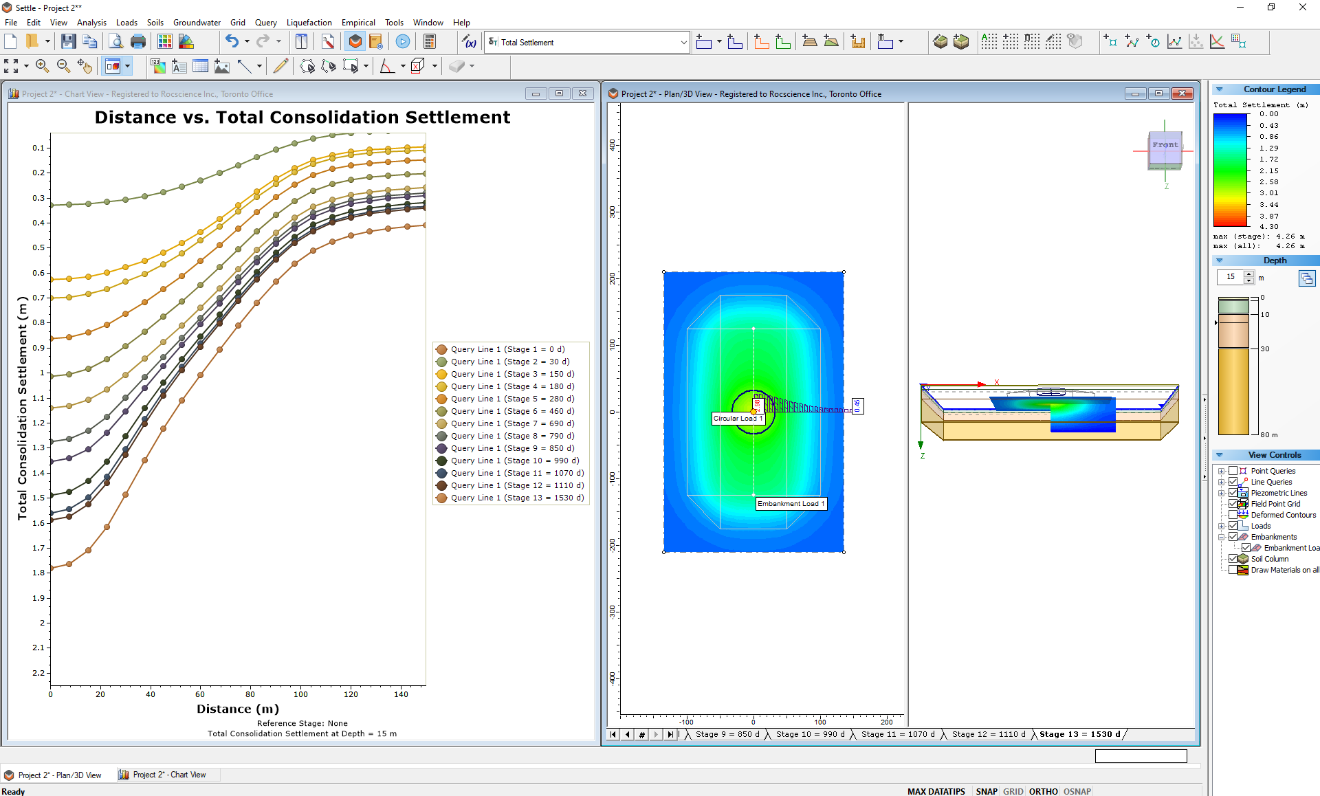 Settle3 Tutorials | 3 - Storage Tank on Embankment